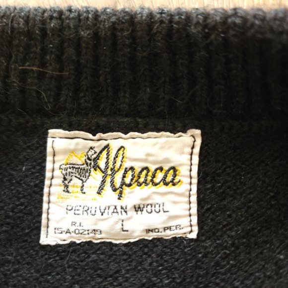 Vintage | Sweaters | Vintage Alpaca Peruvian Wool Black Grey Blue ...